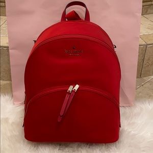 kate spade | Bags | Nwt Auth Kate Spade Red Nylon Large Backpack | Poshmark